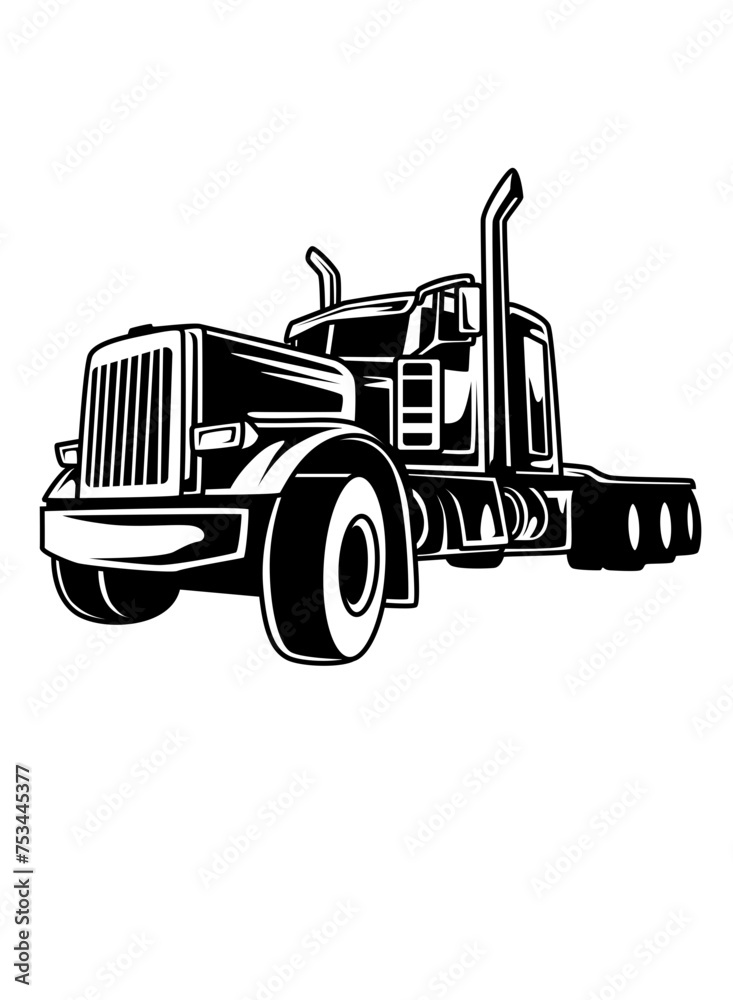 Vetor de Semi Truck Illustration, Skilled Driver Clipart, Truck Life ...