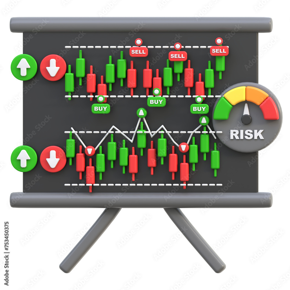 3d icon Trading Presentation, 3d illustration, 3d element, 3d rendering ...