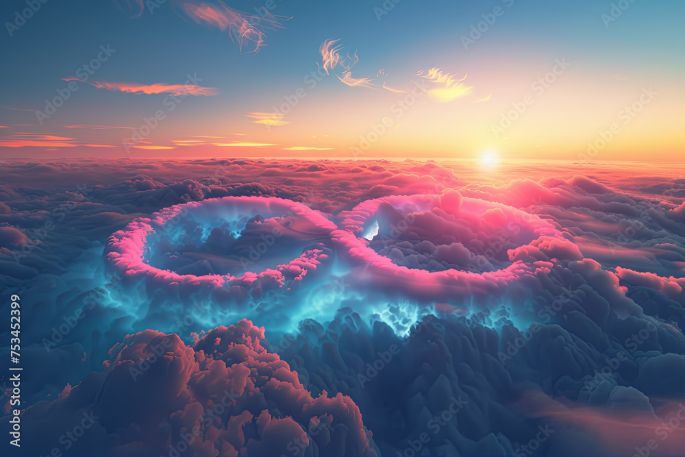 A colorful infinity symbol above the clouds Stock Illustration | Adobe ...