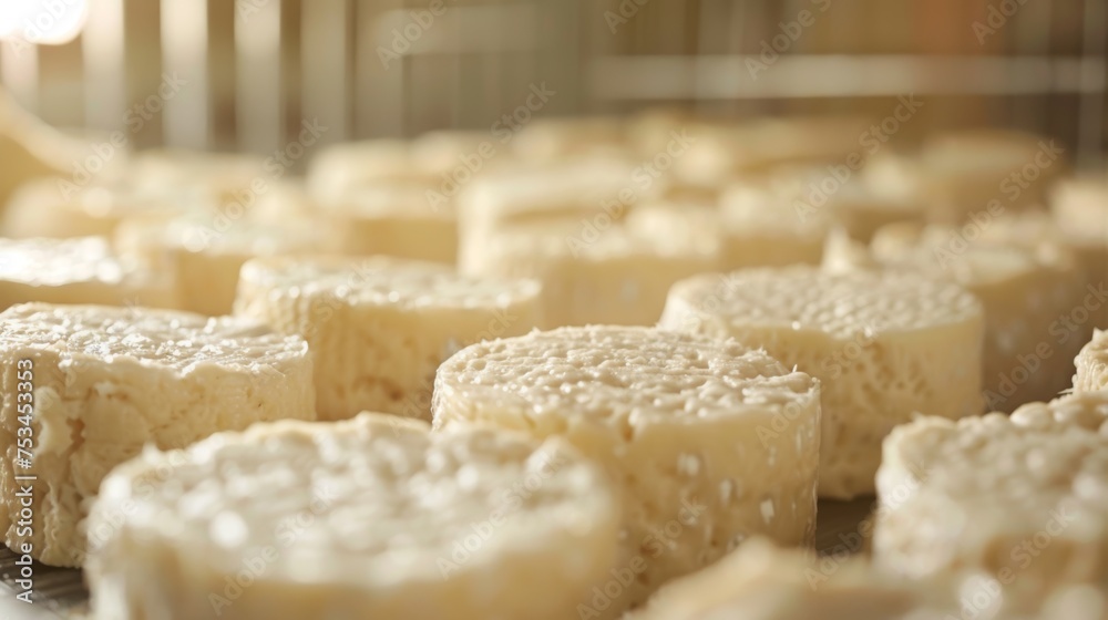 Texture Formation: The cheese develops a granular texture with a ...