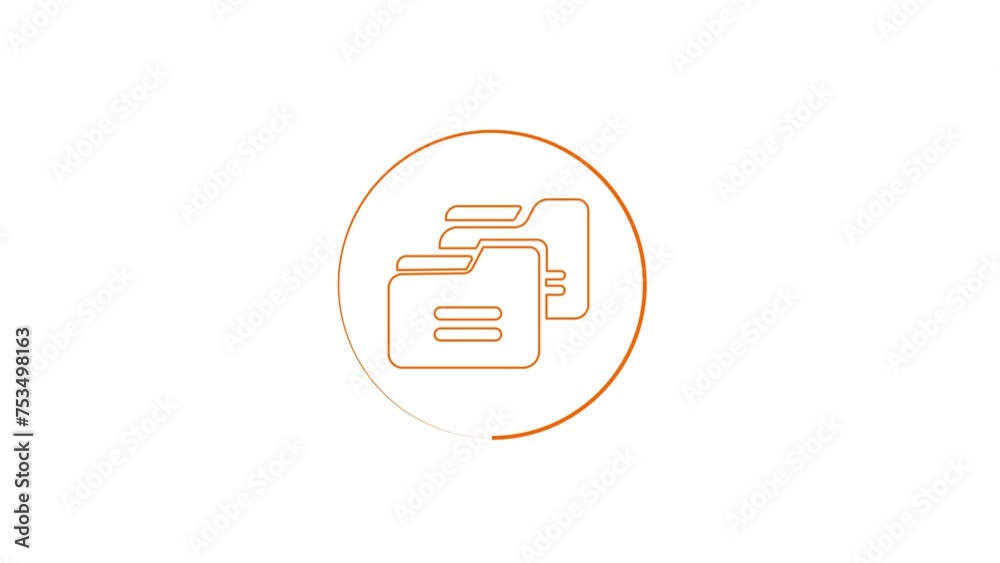 Retro computer folder files bw outline 2D object animation.Vaporwave ...