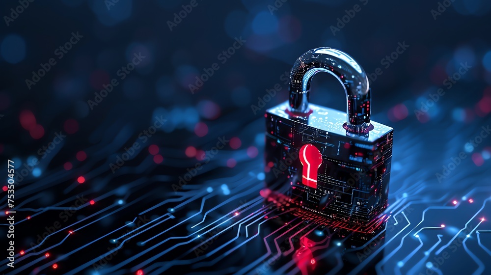 cyber security padlock symbolizes the protection and safeguarding of ...