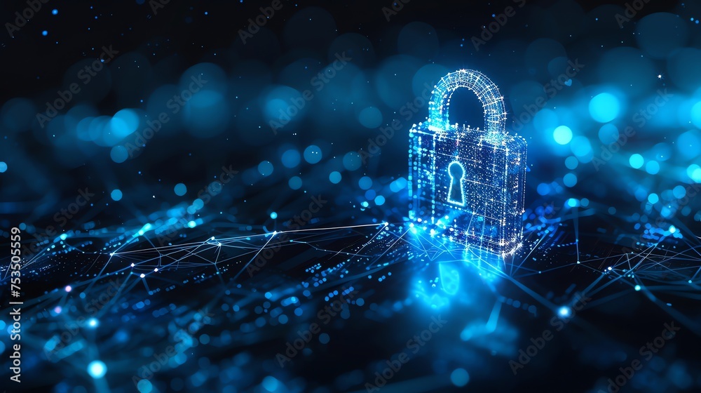cyber security padlock symbolizes the protection and safeguarding of ...