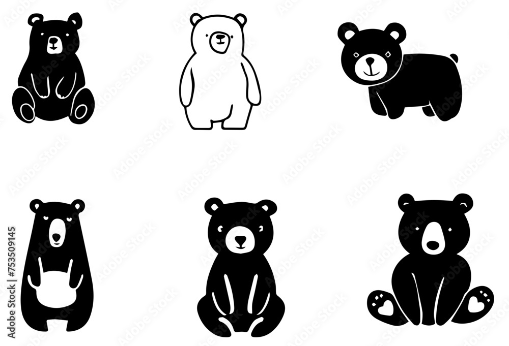 Bear vector transparent background PNG clipart Stock Vector | Adobe Stock