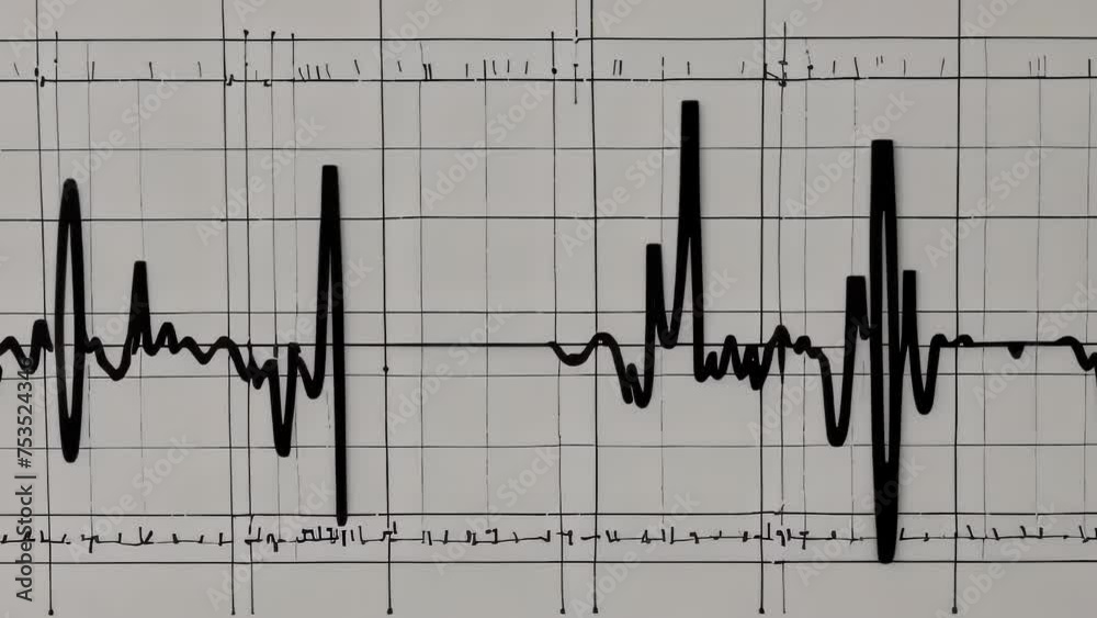 Video animation of segment of an Electro cardiogram showing the ...