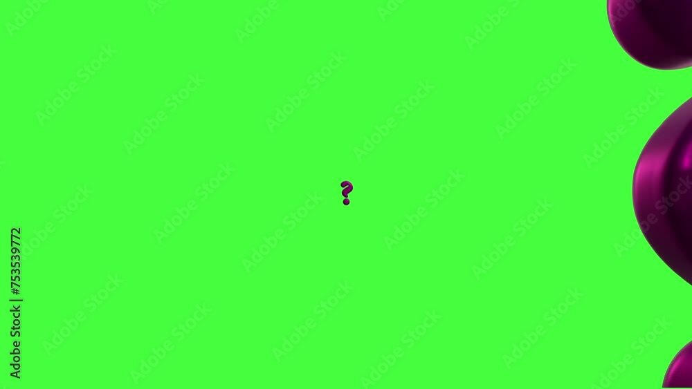 Animated Question Marks on Green Screen Curiosity sign isolated on ...