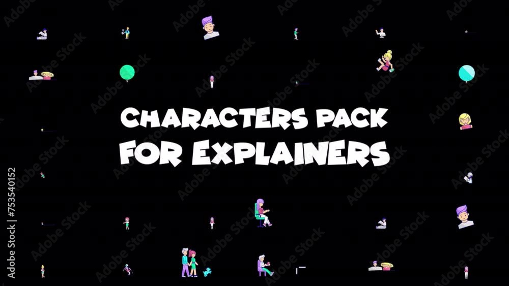 Vidéo Stock Characters Pack For Explainers Part 01 is a colorful motion ...