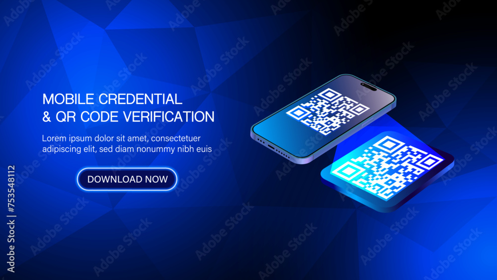 Qr code verification and Mobile Credential. A mobile phone with a ...
