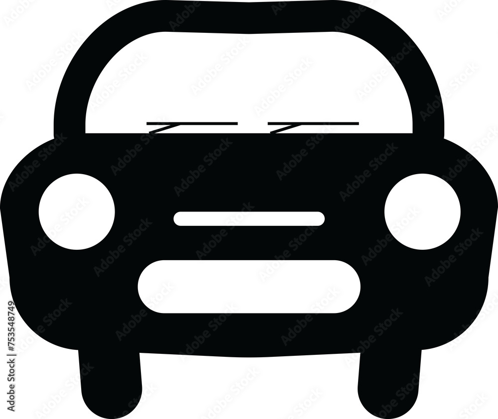 Car front icon on transparent background. Car Front Symbol: Vehicle ...
