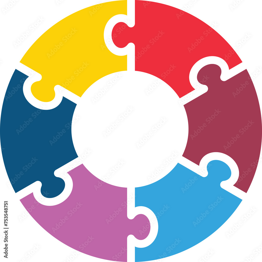 Vector 6 Parts Circle Puzzle Infographic Diagram on Transparent ... Vector 6 Parts Circle Puzzle Infographic Diagram on Transparent ...