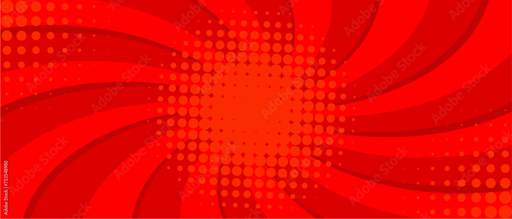 Red comic background. Art pop cartoon backdrop. Halftone effect pattern ...