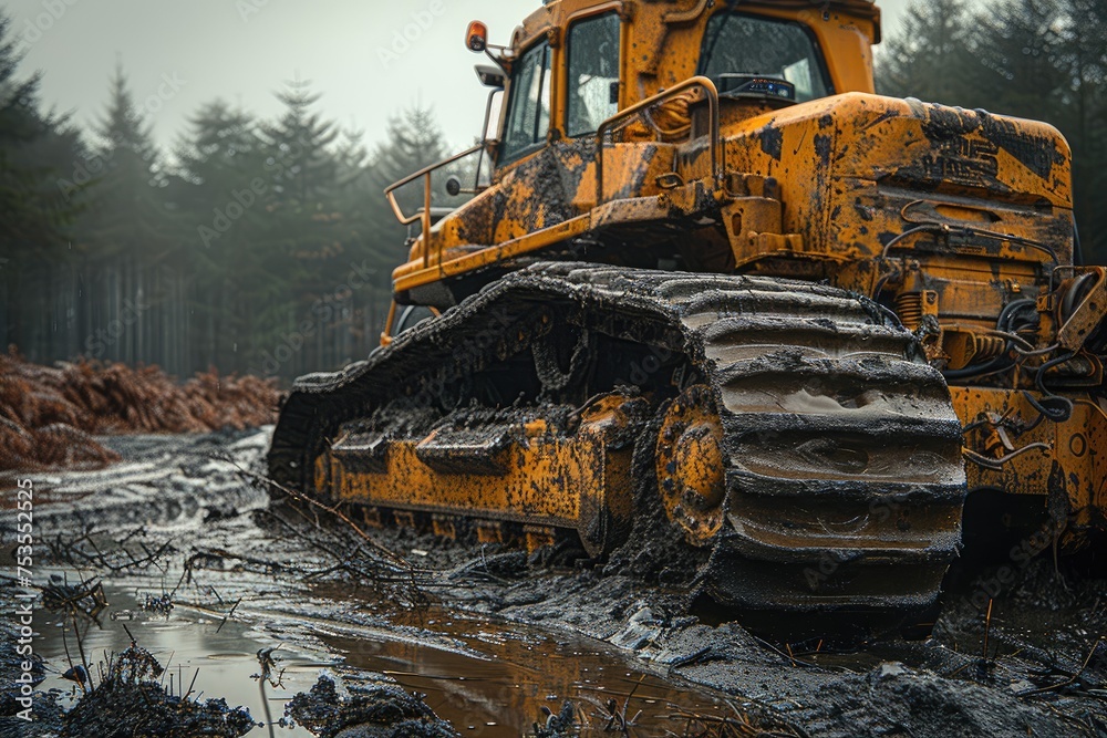 Industrial timber farming at large well cultivated crop with mini ...