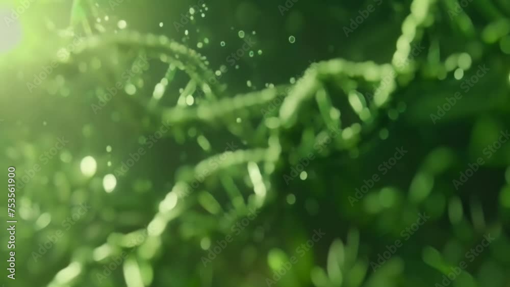 Vidéo Stock Biotechnology wallpaper with green DNA strands illuminated ...