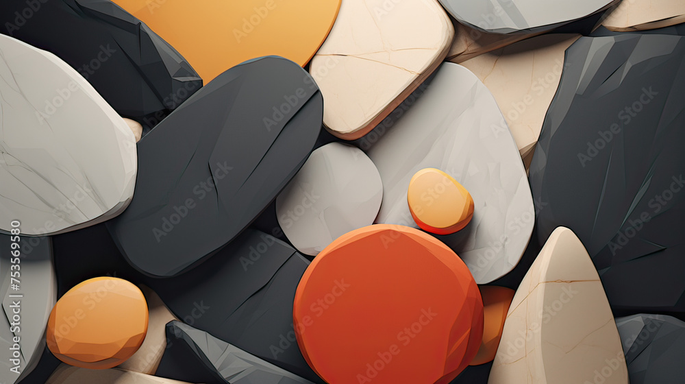 Arrangement and color palette of stones, visually intriguing background ...