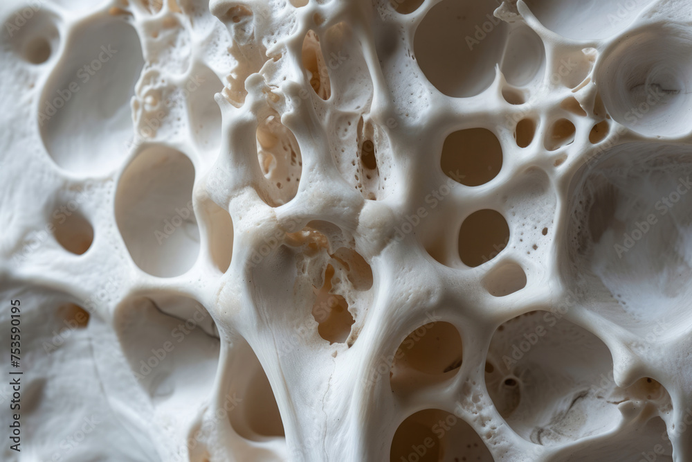 Bone structure, macro shot. Spongy texture of human body bone tissue ...