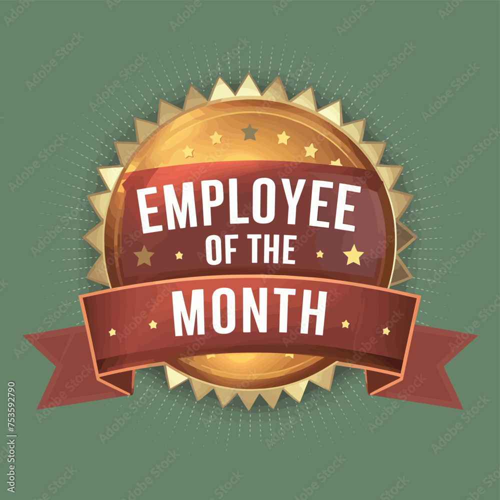 A vector illustration of employee of the month poster, banner design ...