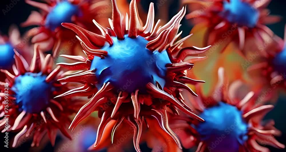 Virus attack, Cancer cell metastasis disease anatomy, 3d visualization ...