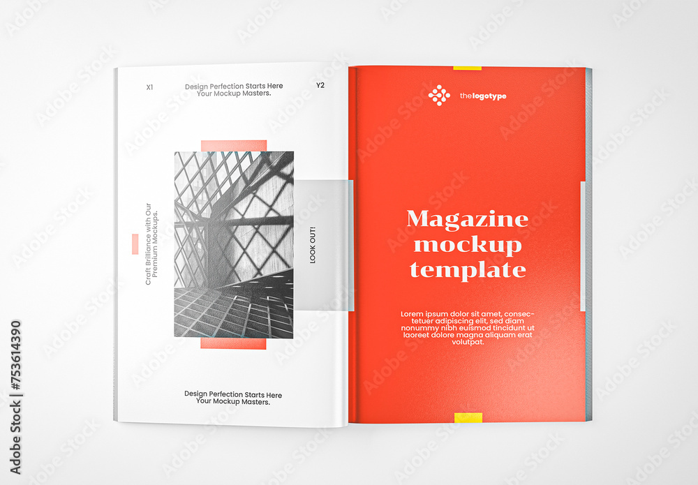 Magazine Mockup with Front and Back Design Stock Template | Adobe Stock