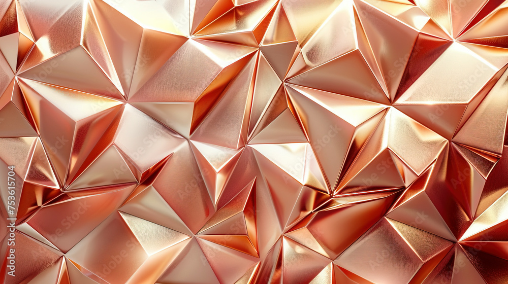 High Definition Copper Triangle Back Wall in Ultra Detailed 4K Cinema ...
