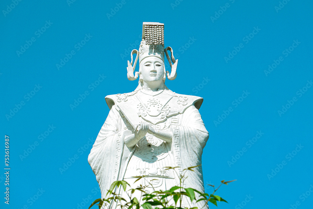 The statue of Tian Shang Sheng Mu stands in Nan Shi Zu temple, Samarinda Stock Photo | Adobe Stock