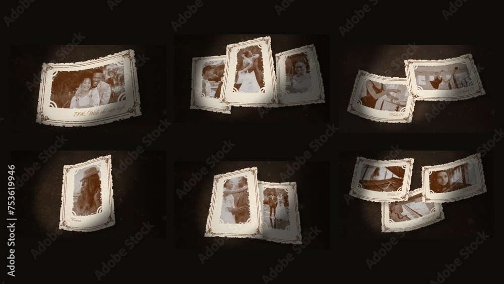 Old Photo Cards Slideshow Stock Template | Adobe Stock