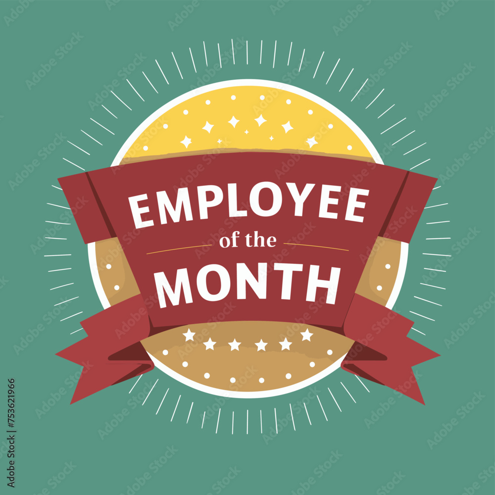 A vector illustration of employee of the month poster, banner design ...