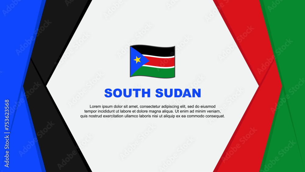 South Sudan Flag Abstract Background Design Template. South Sudan ...