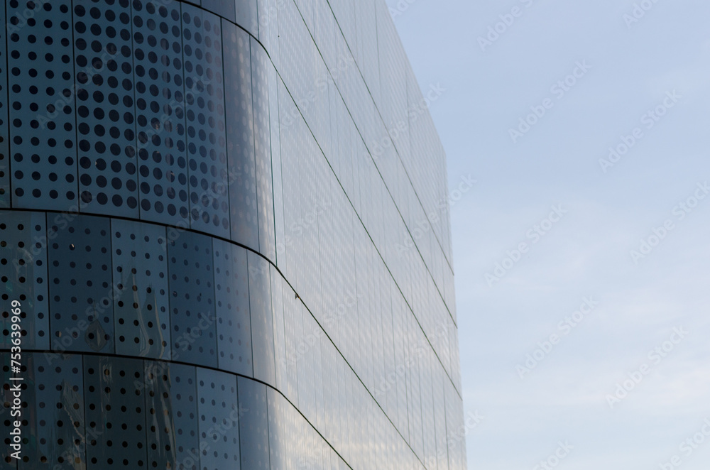 Modern building facade, with innovative designed solar protection ...