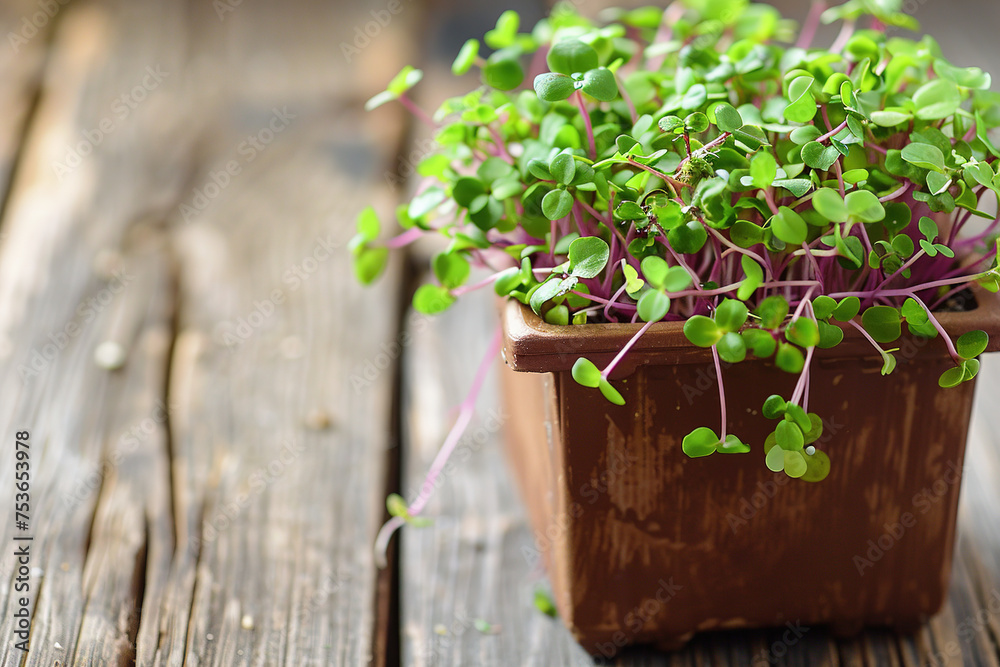 Microgreens in a pot grow,The concept of healthy eating Stock ...