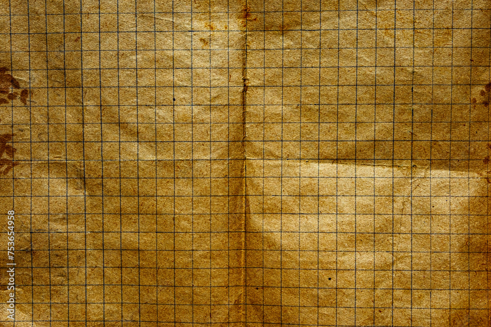 Old vintage discolored dirty graph recycled paper with natural fiber ...