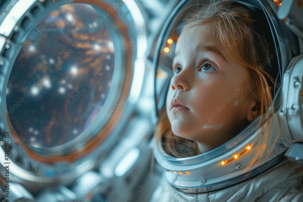 Photography portrait of a 5-year-old girl dressed as an astronaut ...