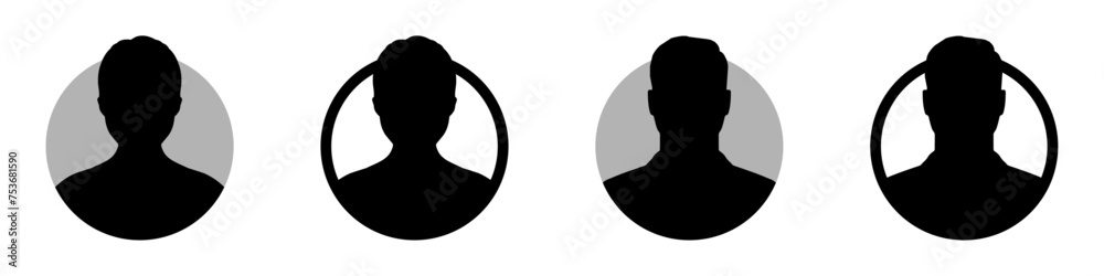 Default anonymous user portrait vector illustration flat vector designs ...