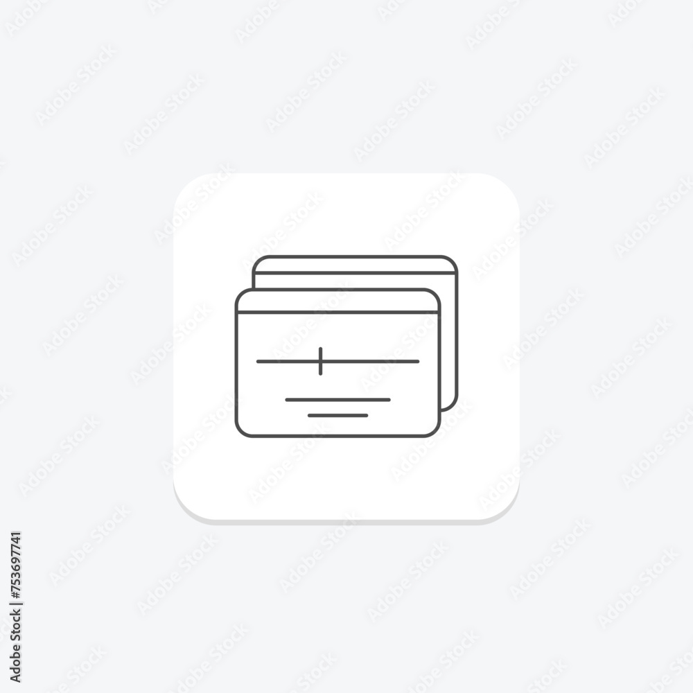 Modals icon, popup, window, ui, ux thinline icon, editable vector icon ...