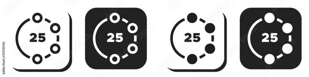 Minimal pomodoro timer icons. Pixel perfect with live editable strokes ...