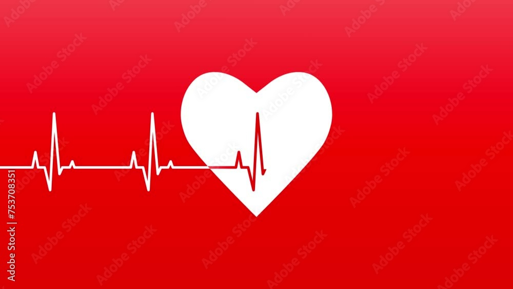 Heartbeat and heart rate line concept. Heart shape with beat, pulse ...
