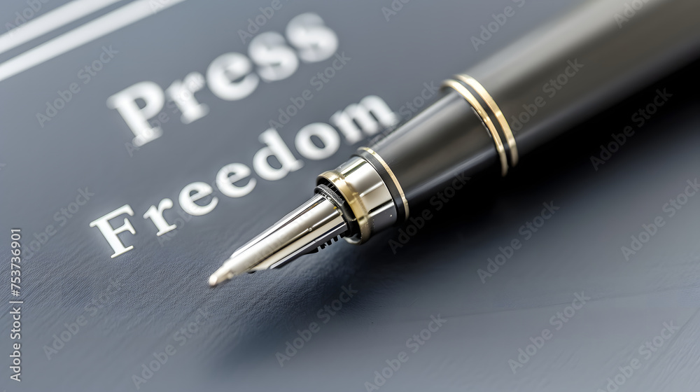 Foto de Closeup of a fountain pen on a piece of paper with the words ...