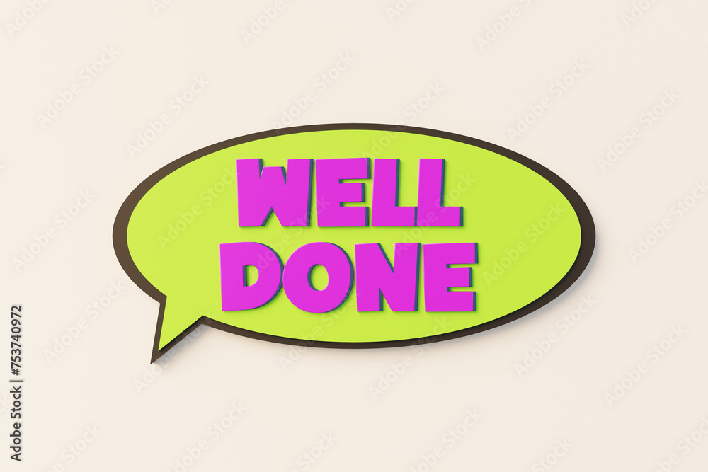 Well done, cartoon speech bubble. Colored online chat bubble, comic ...