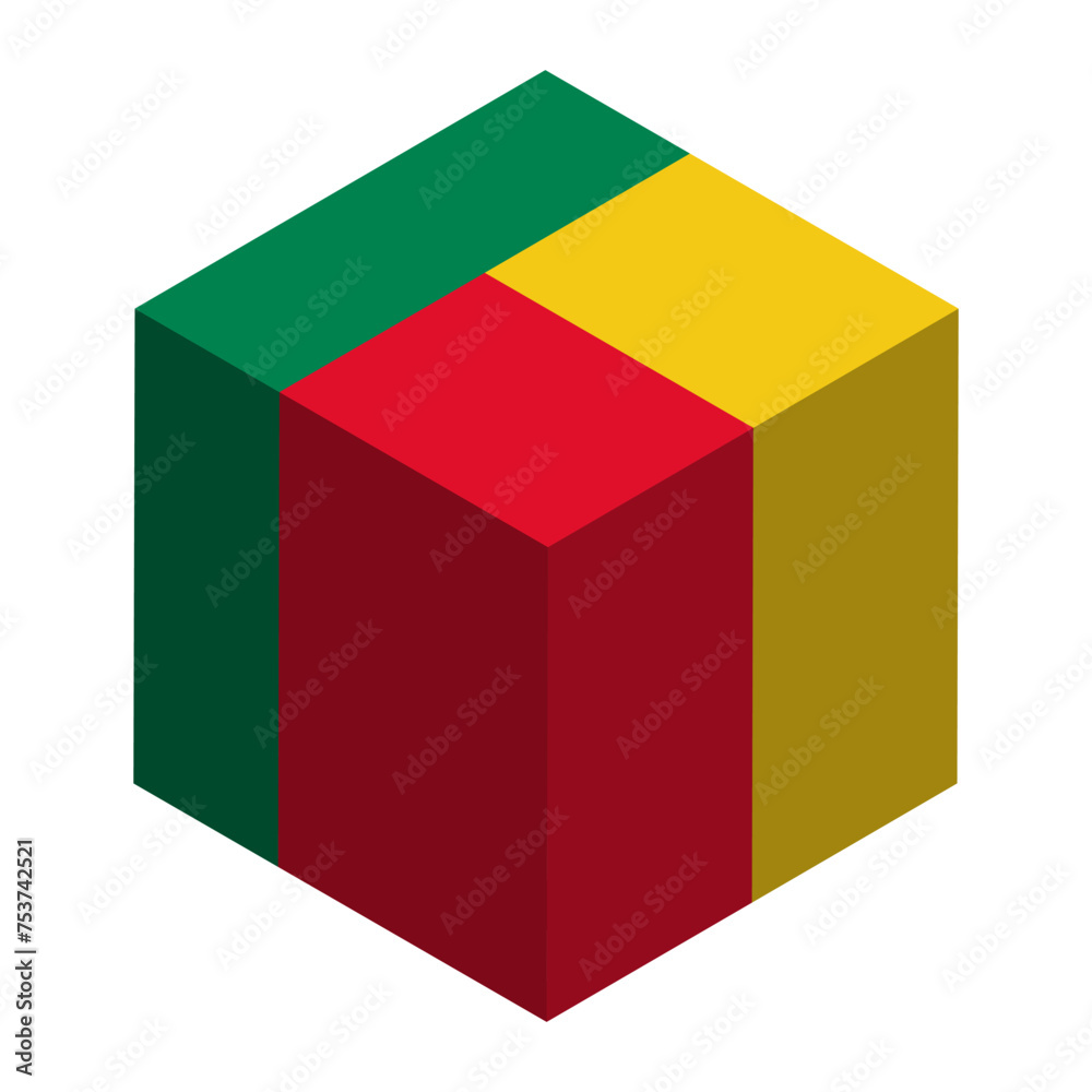Benin flag - isometric 3D cube isolated on white background. Vector object. Stock Vector | Adobe ...