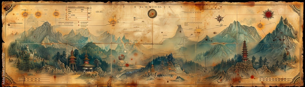 Reimagined vintage maps blend fantasy elements, revealing mystical ...