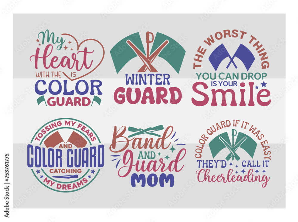 Vetor de Color Guard Svg Cut Files | Band And Guard Mom Svg | Marching ...