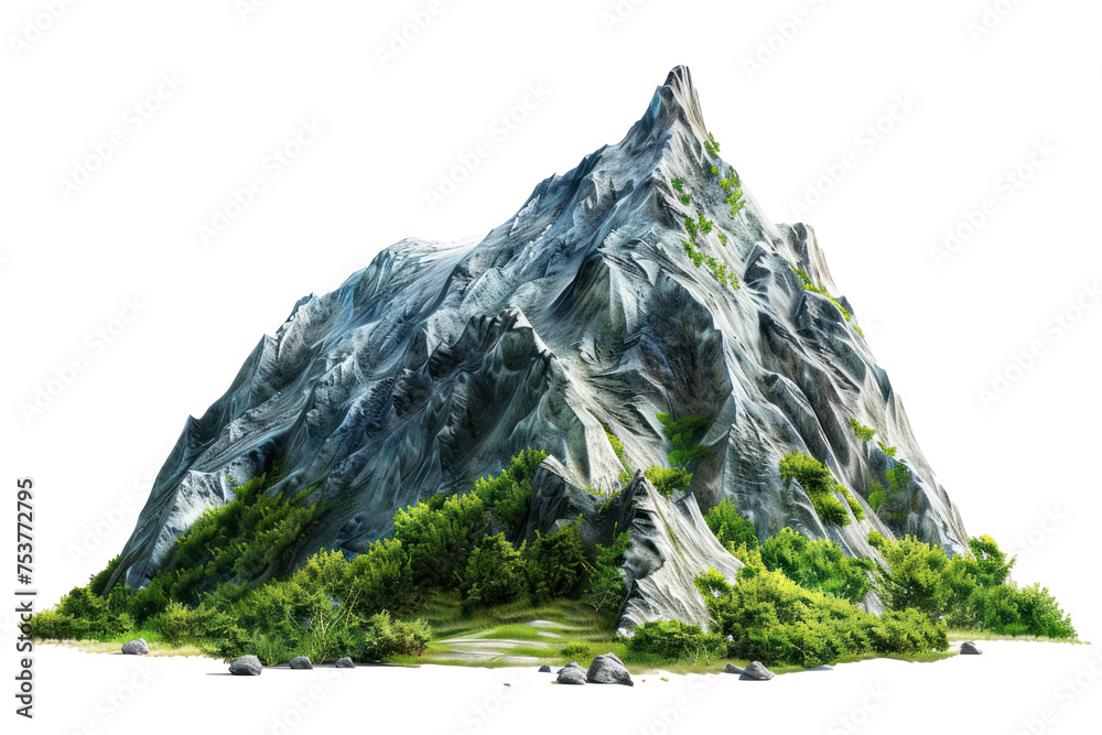 Vegetated Green Moutain Isolated On Transparent Background. Peaks With ...