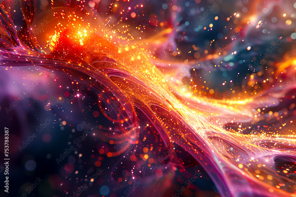 Cyberwave Ferrofluid Being in a Fantastical World: Sentient Holographic Blob with Cartoonish ...