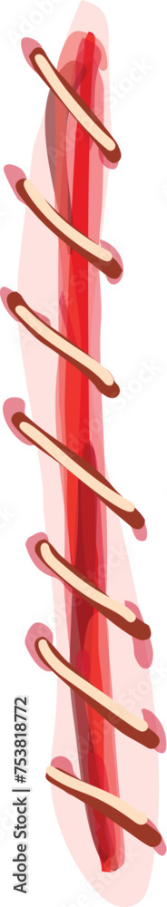 Health care aid icon cartoon vector. Suture wound doctor. Anatomy ...