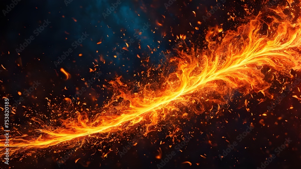 Firescape Symphony: Captivating Fire Spark and Flame Abstract ...