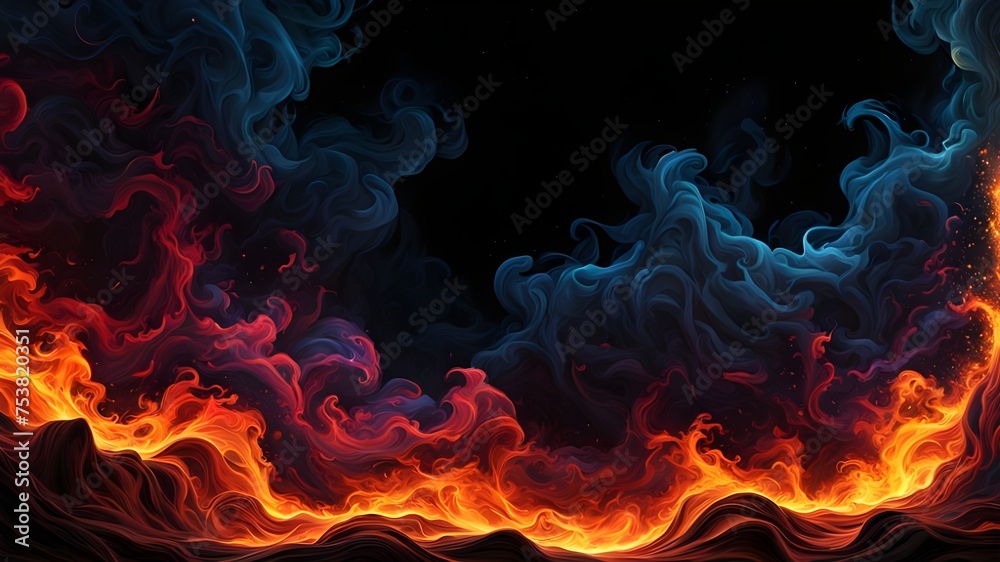 Firescape Symphony: Captivating Fire Spark and Flame Abstract ...
