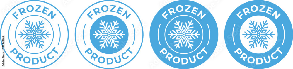 Frozen product vector food package label. Fresh frozen product ...