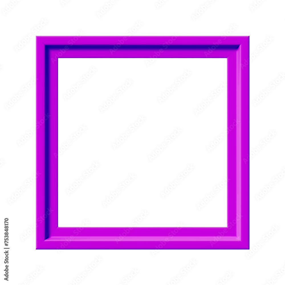 Purple square picture frame. Minimalistic detailed photo realistic ...