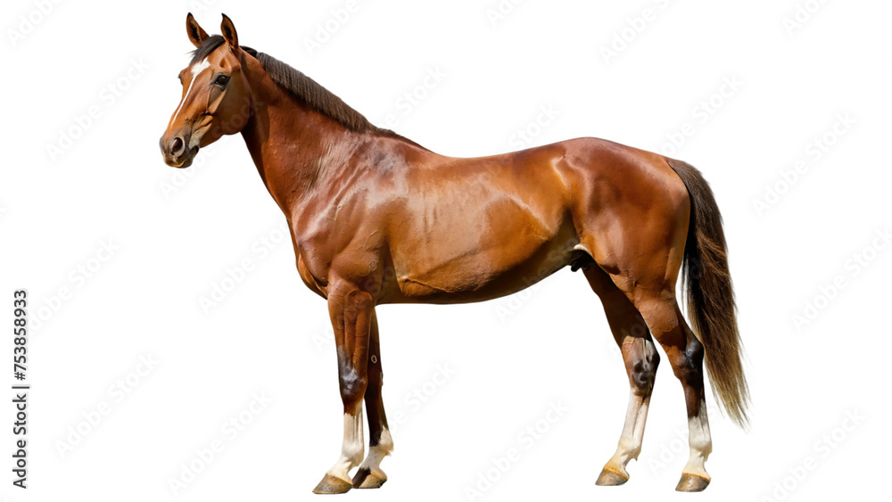Horse isolated on transparent background. Realistic equestrian stallion ...