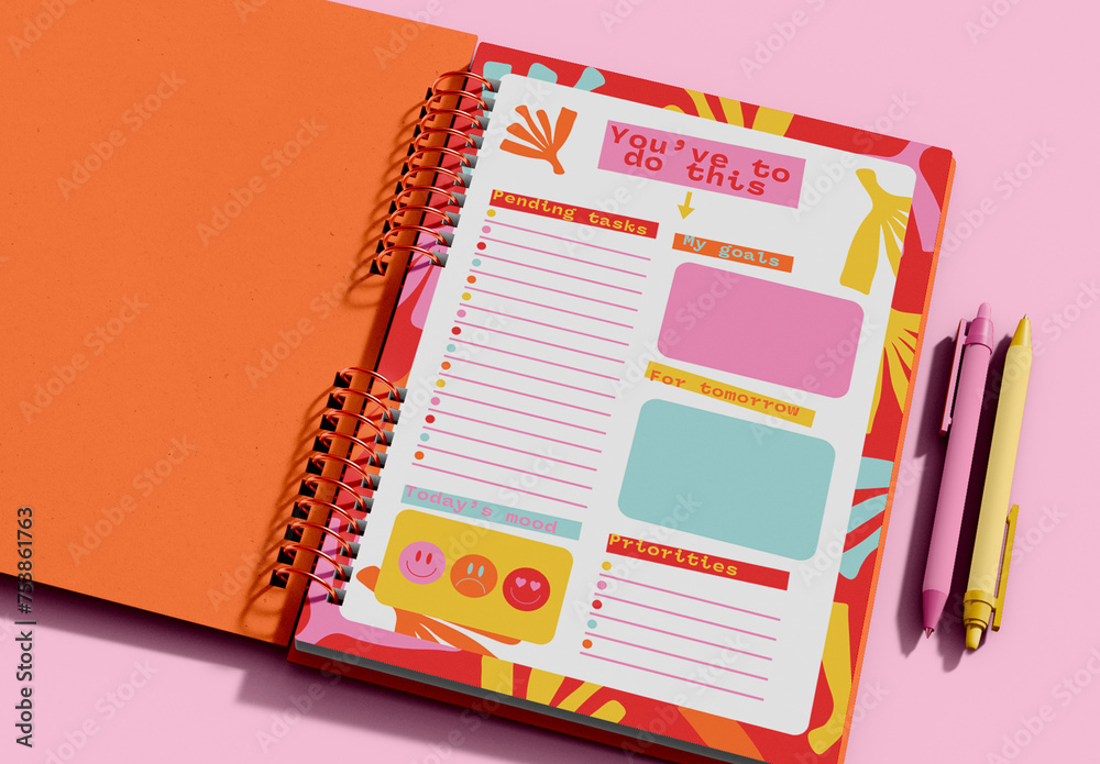 Creative Daily Planner Layout Stock Template | Adobe Stock