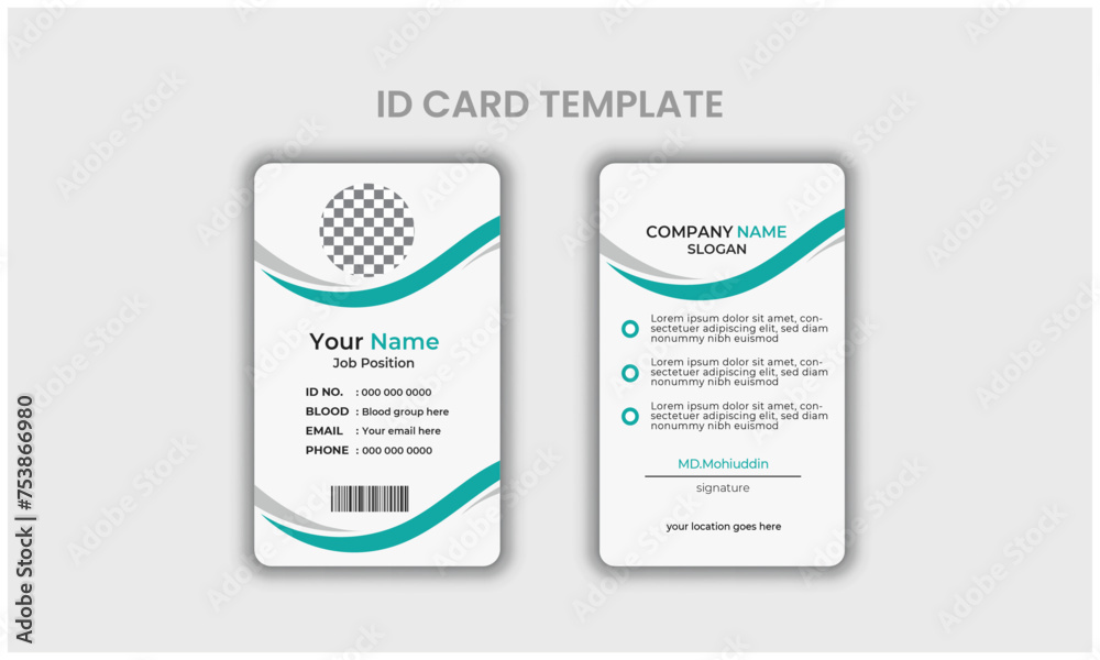 Creative Professional ID Card Design. Corporate Id card design ...
